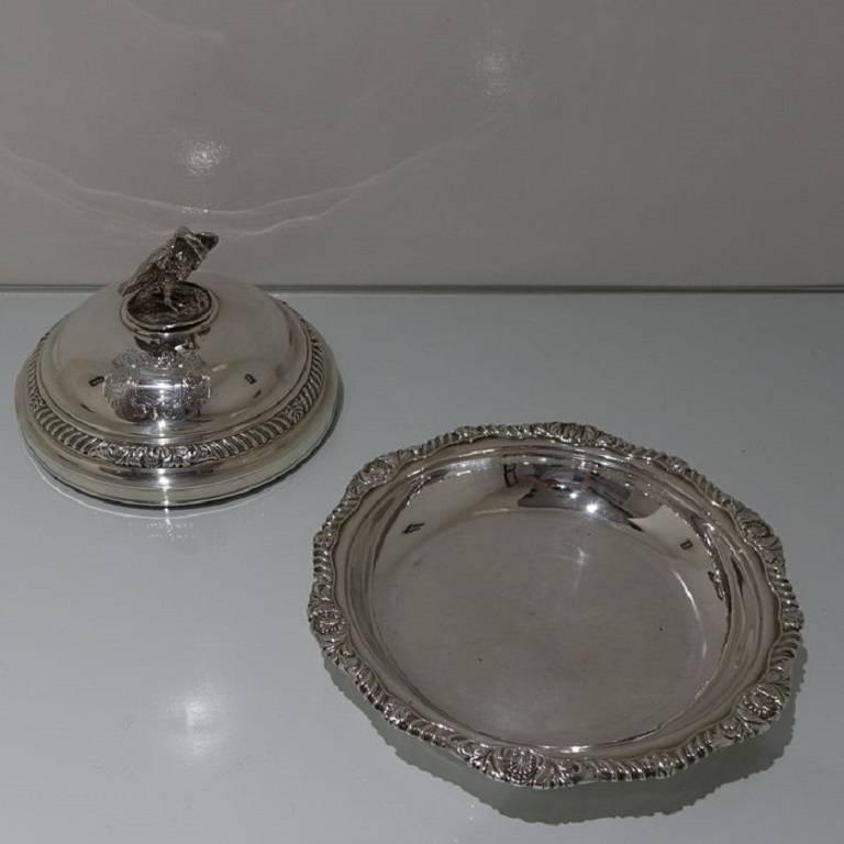George IV Sterling Silver Antique Large Entree Dish and Cover Richard ...