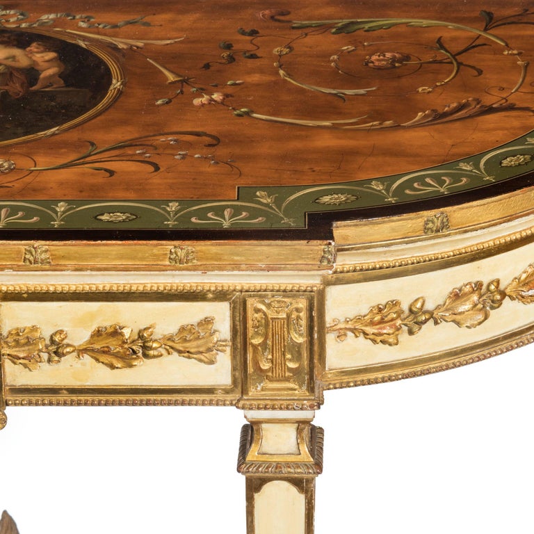 Late Victorian Parcel Gilt and Painted Adam Style Console Table at 1stDibs