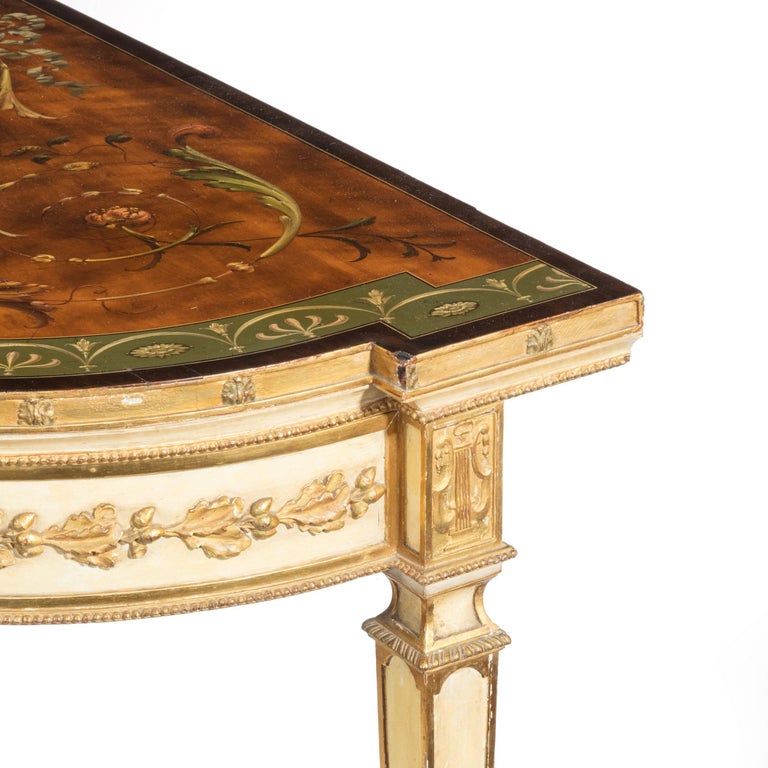 Late Victorian Parcel Gilt and Painted Adam Style Console Table at 1stDibs
