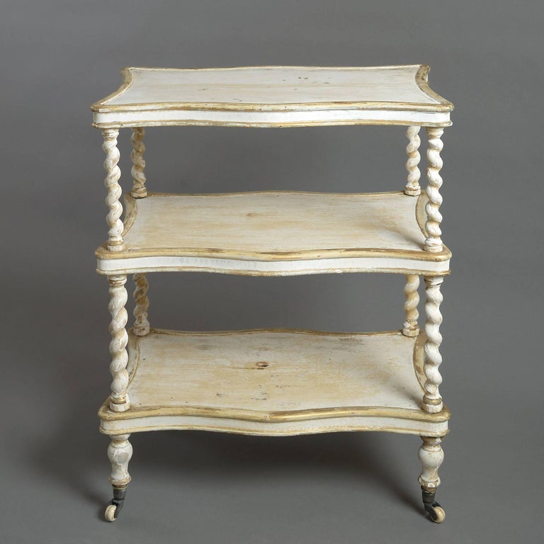Mid-19th Century White Painted and Gilded Three-Tier Étagère Table at ...