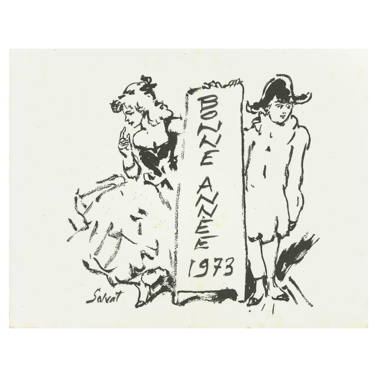 Francois Salvat - Happy New Year 1973 - Drawing by François Salvat ...