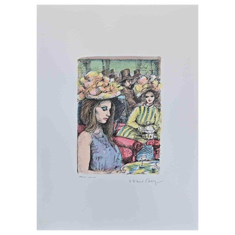 Bruno Emiro Callegari - At the Bar - Lithograph by B.E. Callegari ...