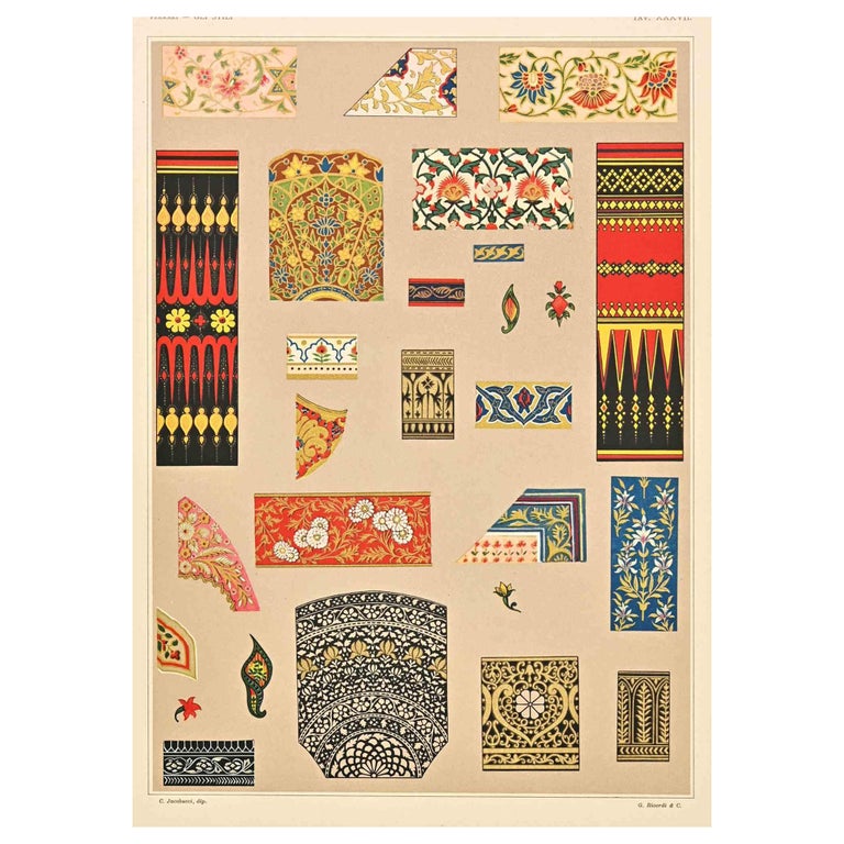Carlo Jacobucci - Motifs décoratifs indiens - Chromolithographie de C ...