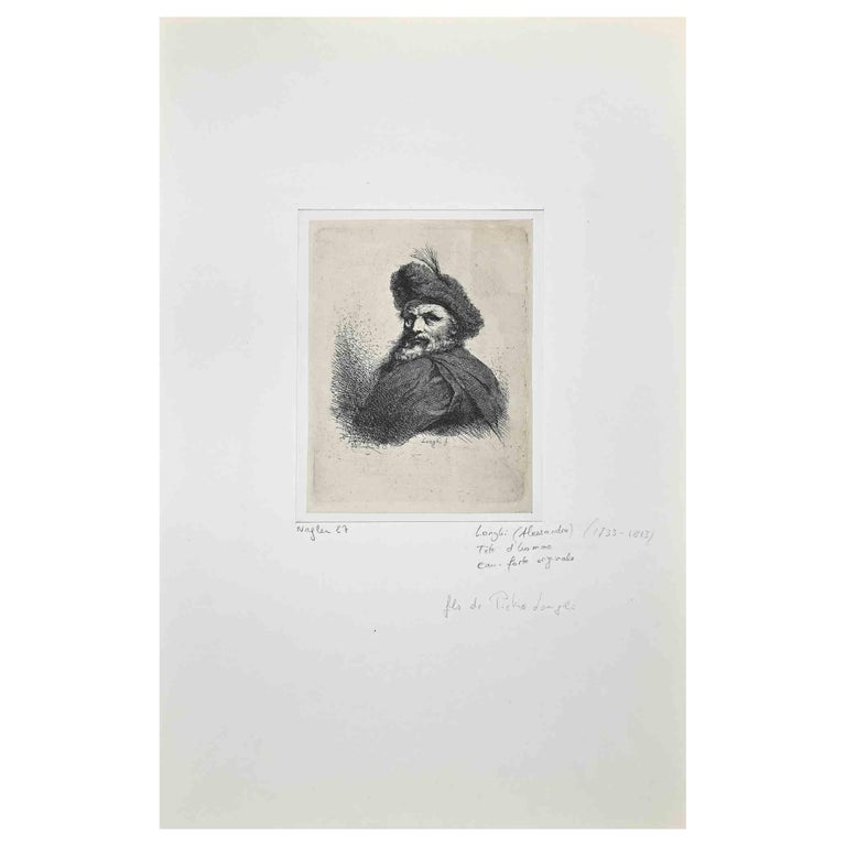 Alessandro Longhi - Tête d''Homme - Etching By Alessandro Longhi - Mid ...