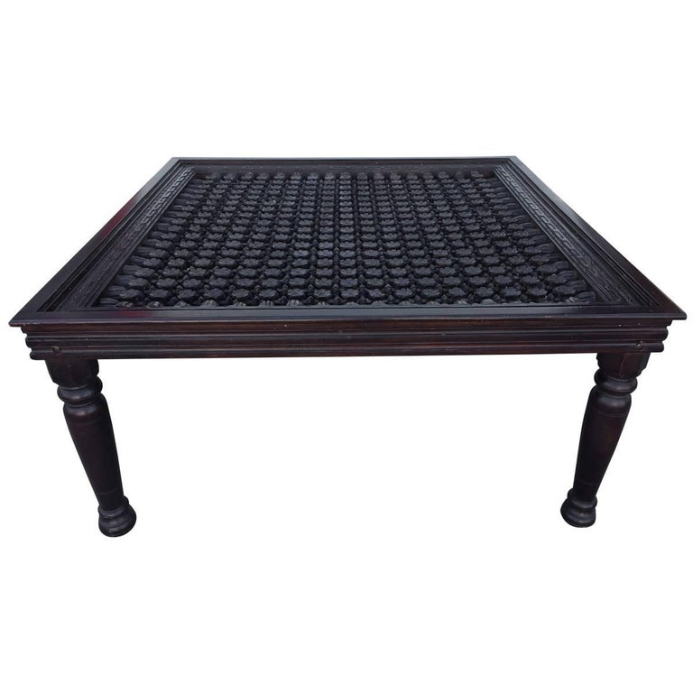 Hand-Carved Anglo-Indian Style Square Dining Table at 1stDibs