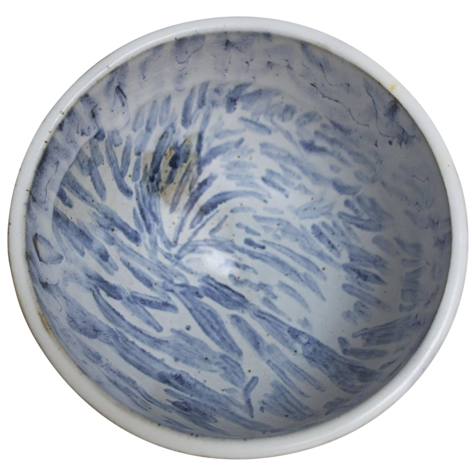 Contemporary Gray Stoneware Bowl, Hand Engraved by Artist Patricia ...