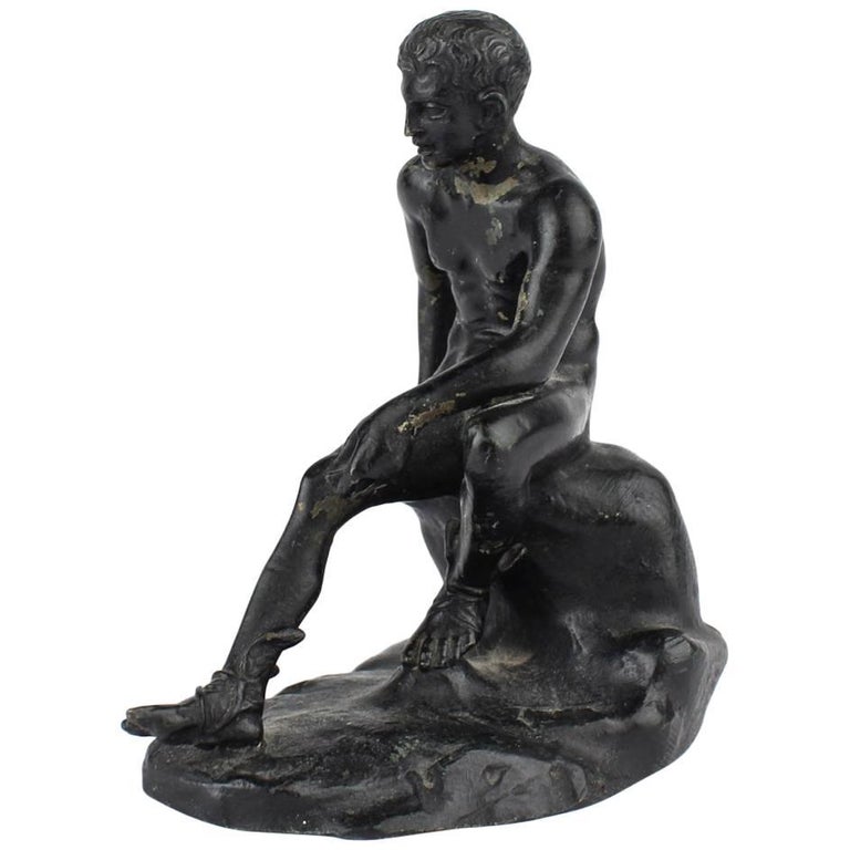Antique Miniature Grand Tour Bronze Sculpture of a Seated Hermes After ...