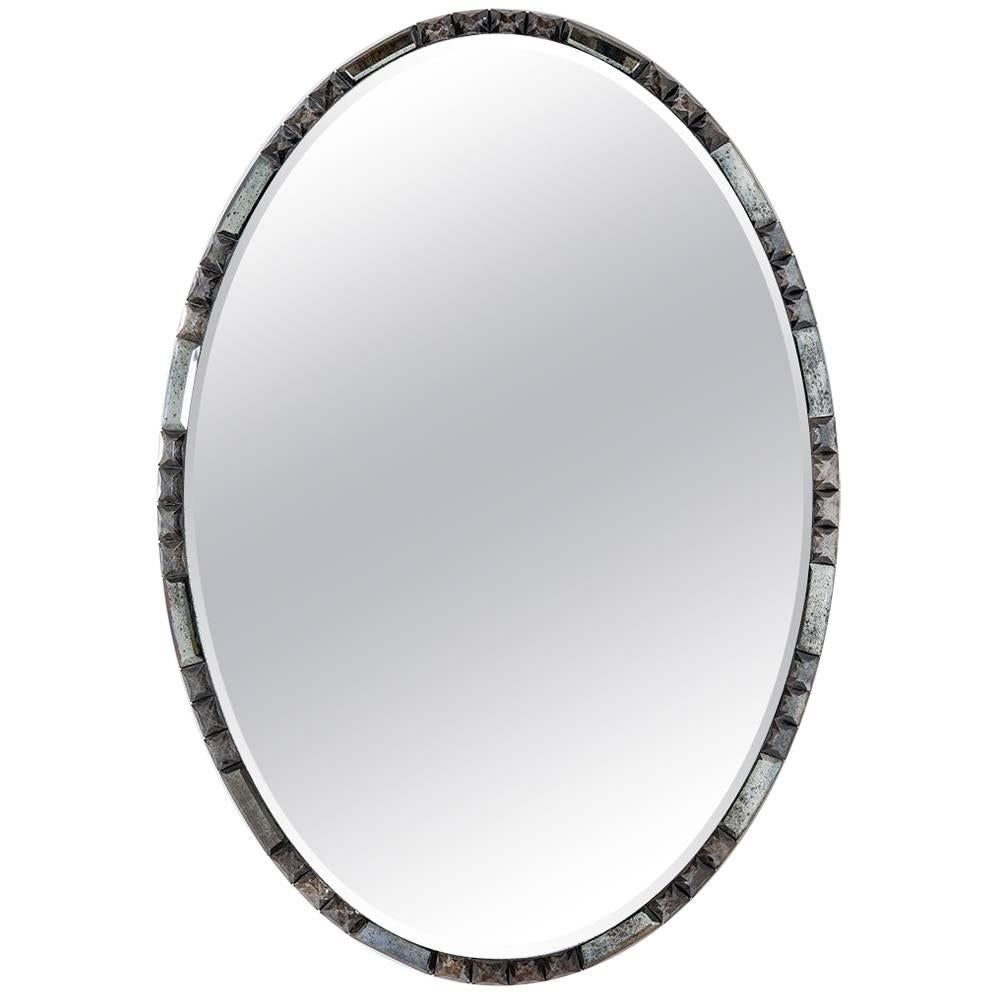 Midcentury Race Track Oval Mirror at 1stDibs