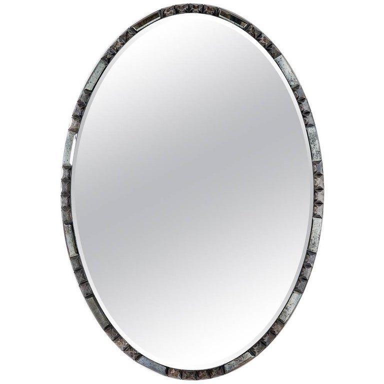 Midcentury Race Track Oval Mirror at 1stDibs