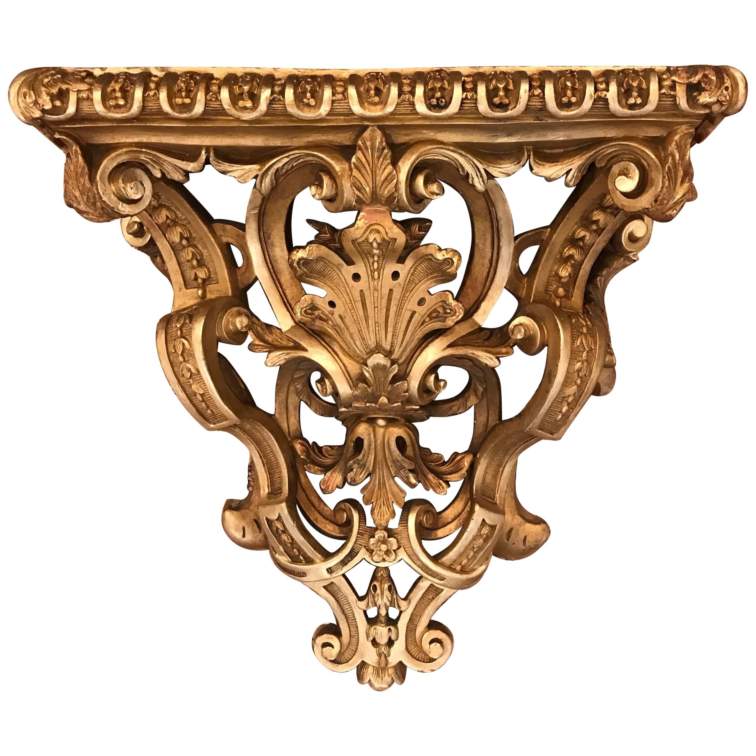 Elaborate Gilt Plaster Wall Shelf Bracket at 1stDibs | plaster wall ...