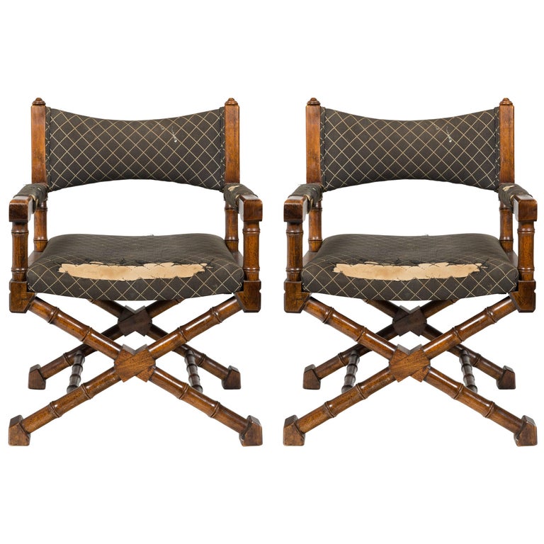 Pair of 1970s Campaign Chairs at 1stDibs