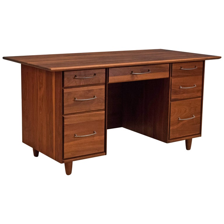 Midcentury Solid Walnut ACE-HI Desk at 1stDibs | ace hi furniture ...