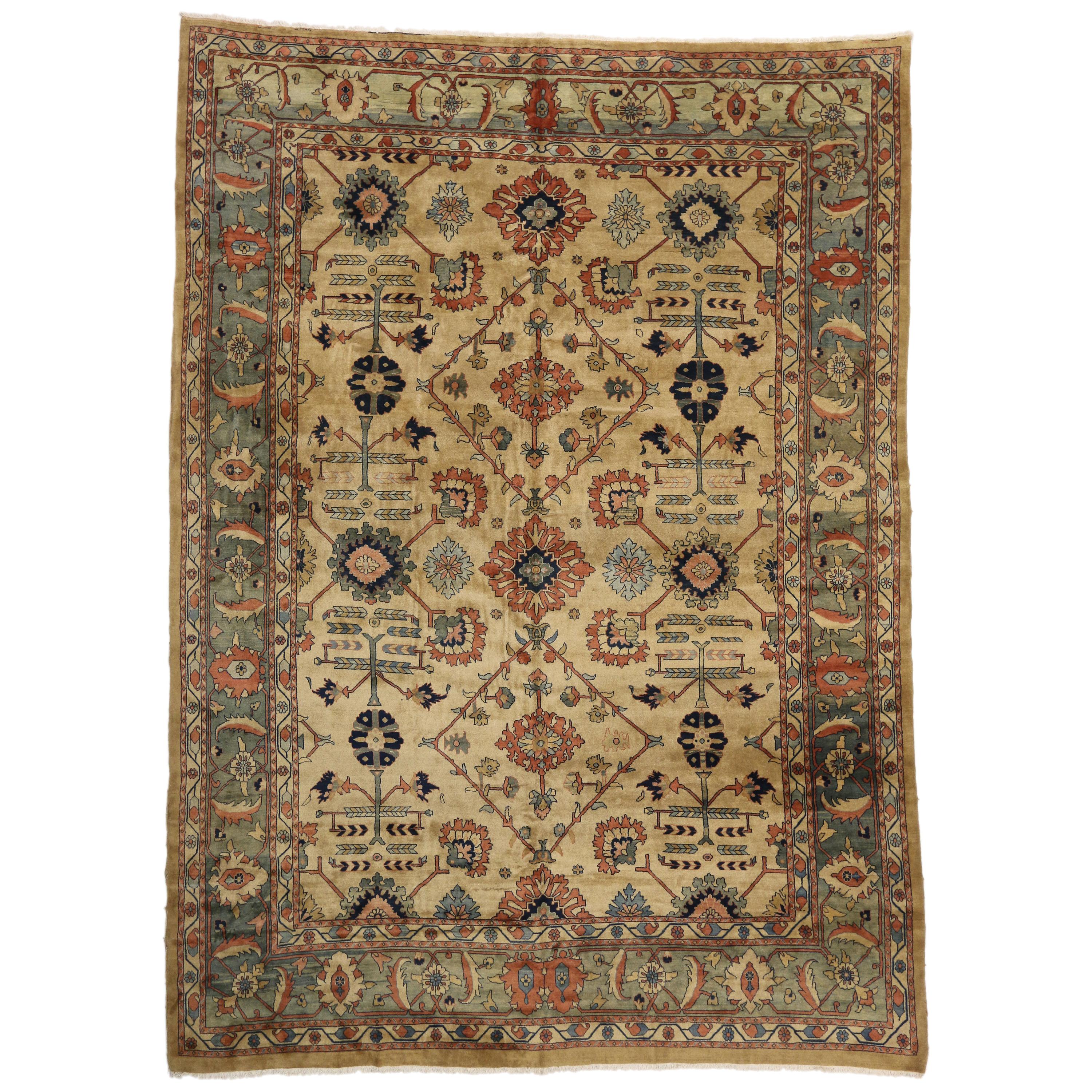 Vintage Mahal Persian Palace Size Rug with Arts and Crafts Artisan ...