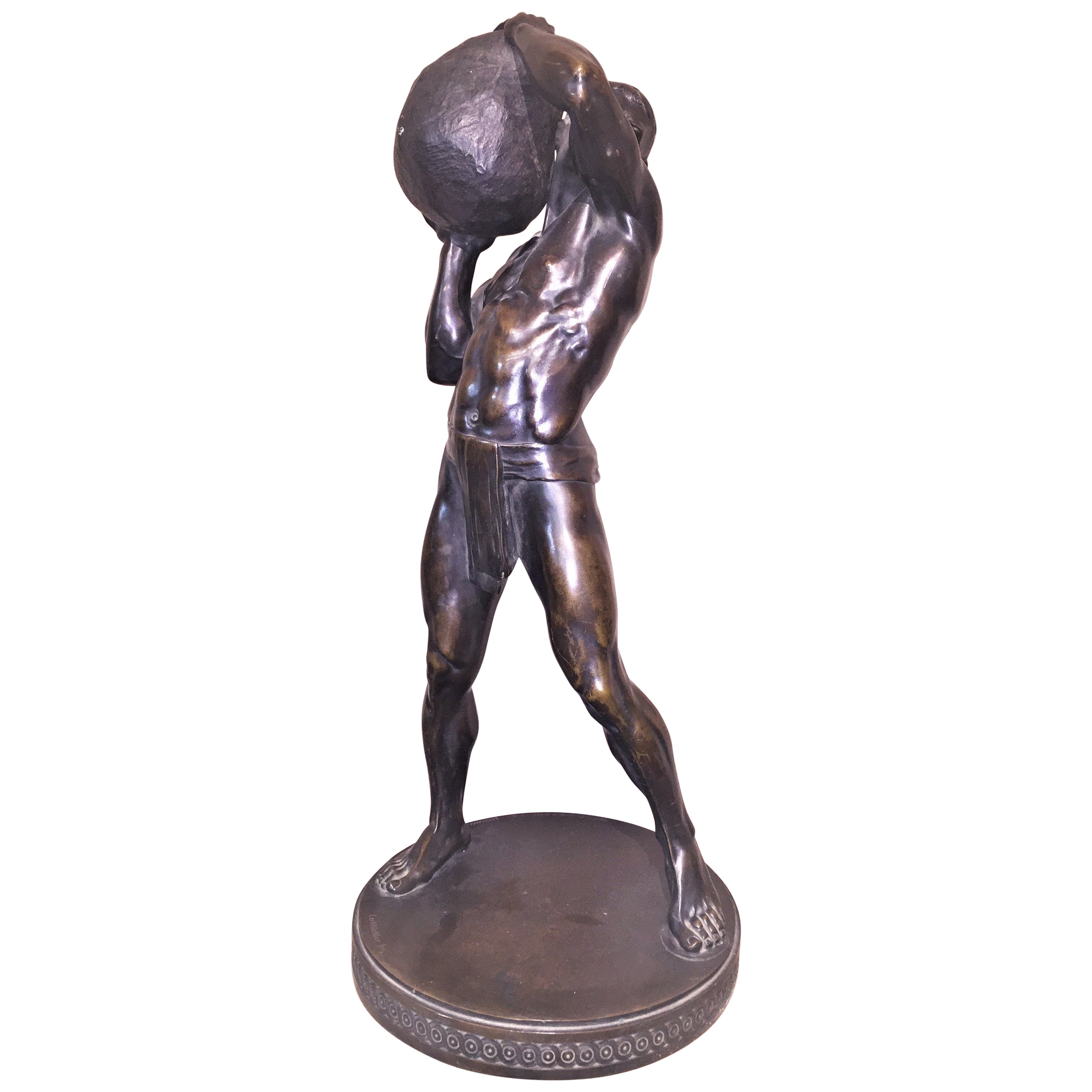 German Bronze Sculpture of Sisyphus, by Julius Frick For Sale at 1stDibs