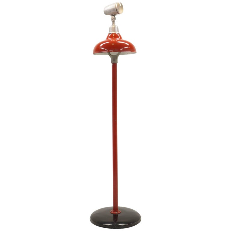 1950s Gas Station Lamp, Two Light Sources, an Adjustable Spot Light and ...