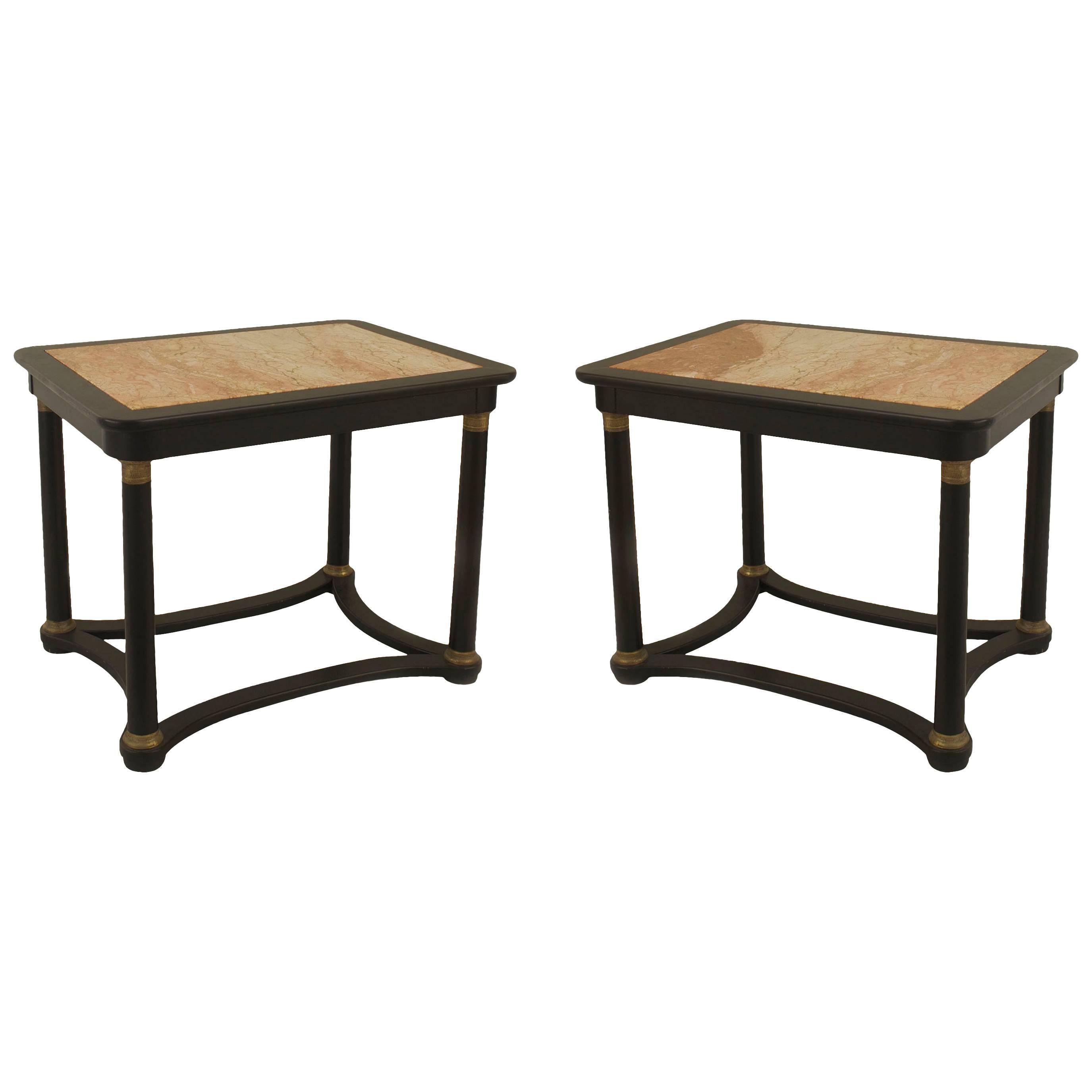 Pair of Vintage Weiman Kameo French Regency Style Bonded Walnut End ...