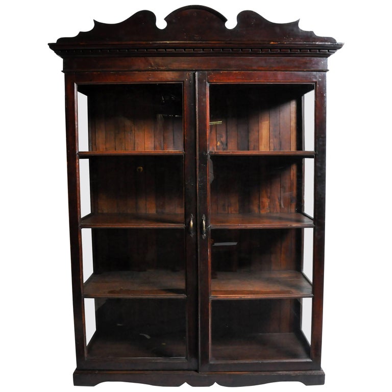 British Colonial Display Cabinet with Glazed Sides and Doors at 1stDibs