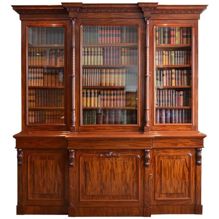 Magnificent Victorian Mahogany Library Bookcase at 1stDibs
