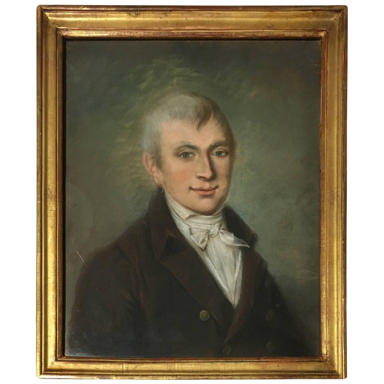 Portrait d'un homme d'époque Empire du début du XIXe siècle En vente ...