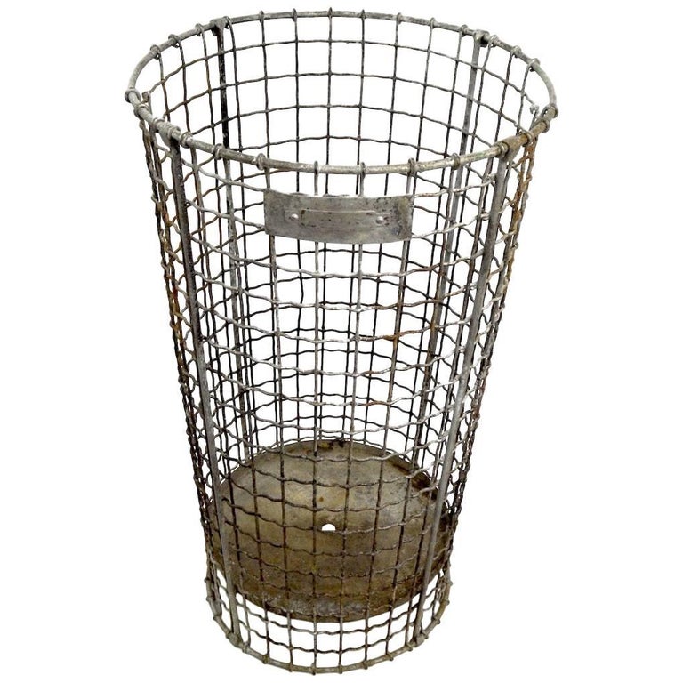 Wire Trash Can by Norwich Wire Works at 1stDibs