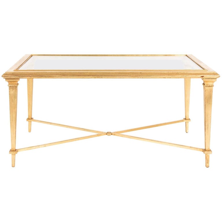 Gilt Metal Cocktail Table at 1stDibs
