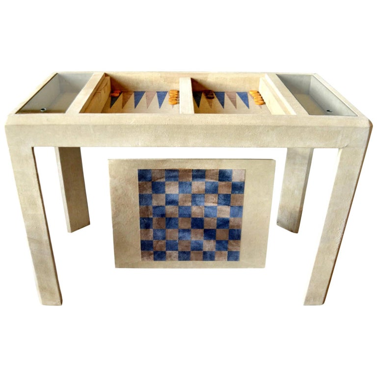 Vintage Suede Backgammon Table at 1stDibs