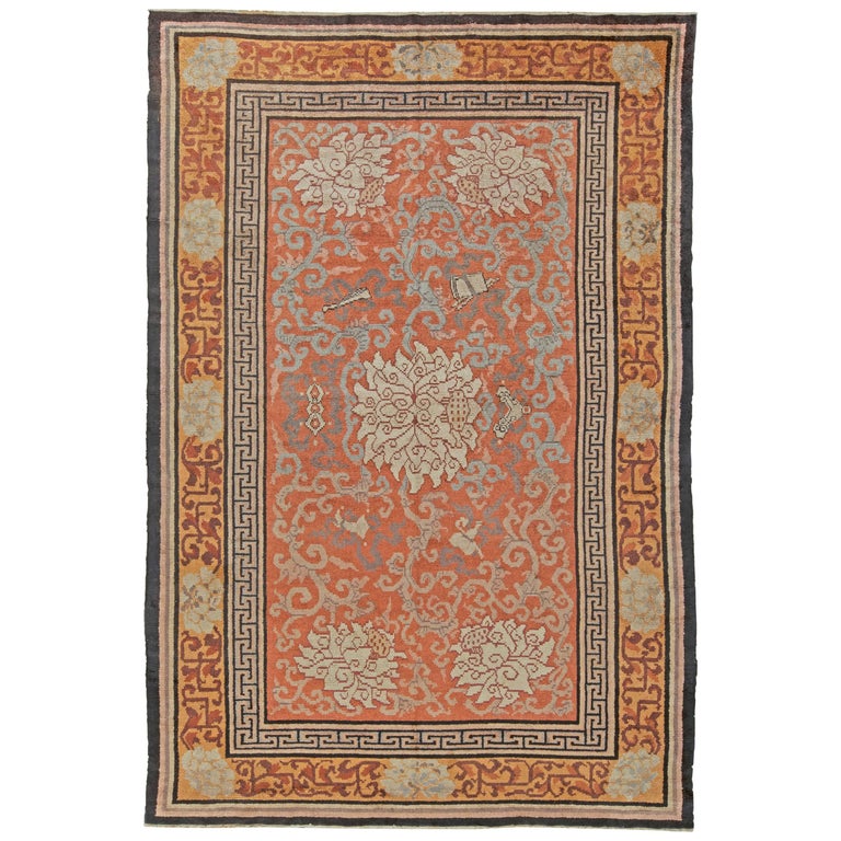 Vintage Chinese Wool and Silk Rug For Sale at 1stdibs