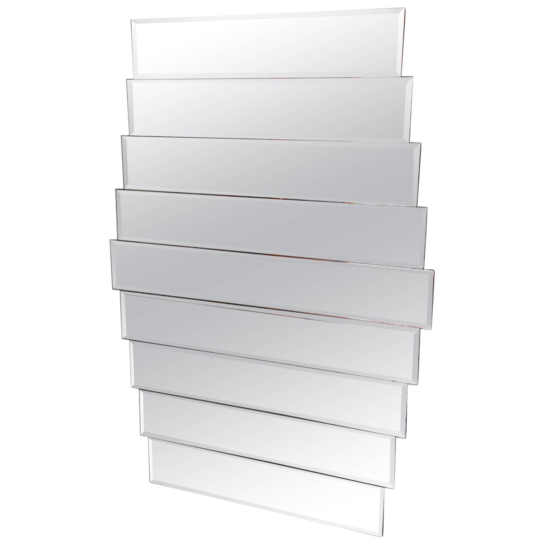 Postmodern Stepped Geometric Form Wall Mirror For Sale at 1stDibs