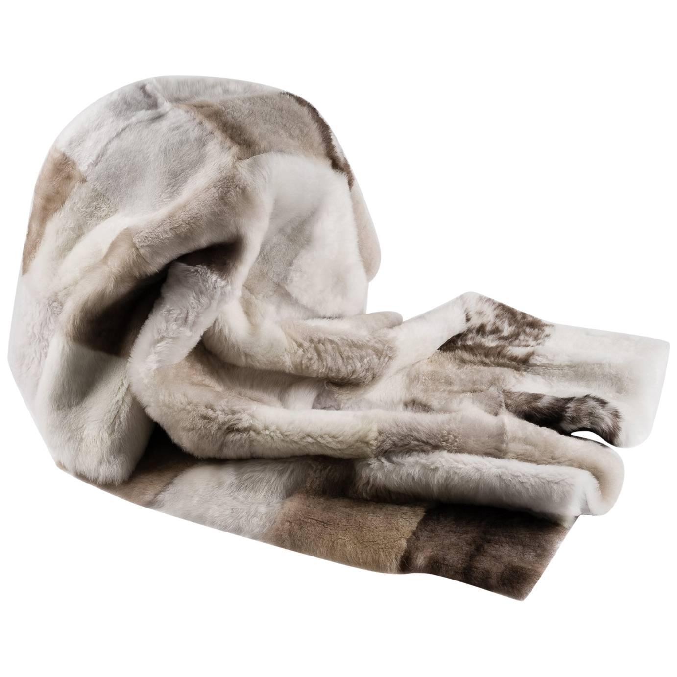 Natural Shearling Blanket For Sale at 1stDibs