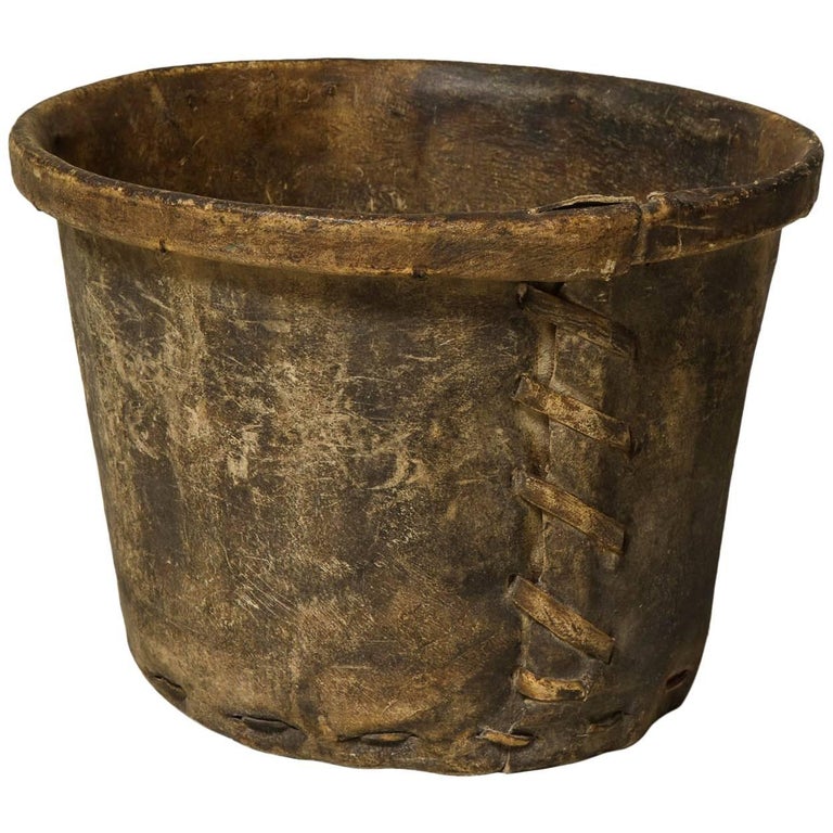 Rawhide Log Bucket at 1stDibs