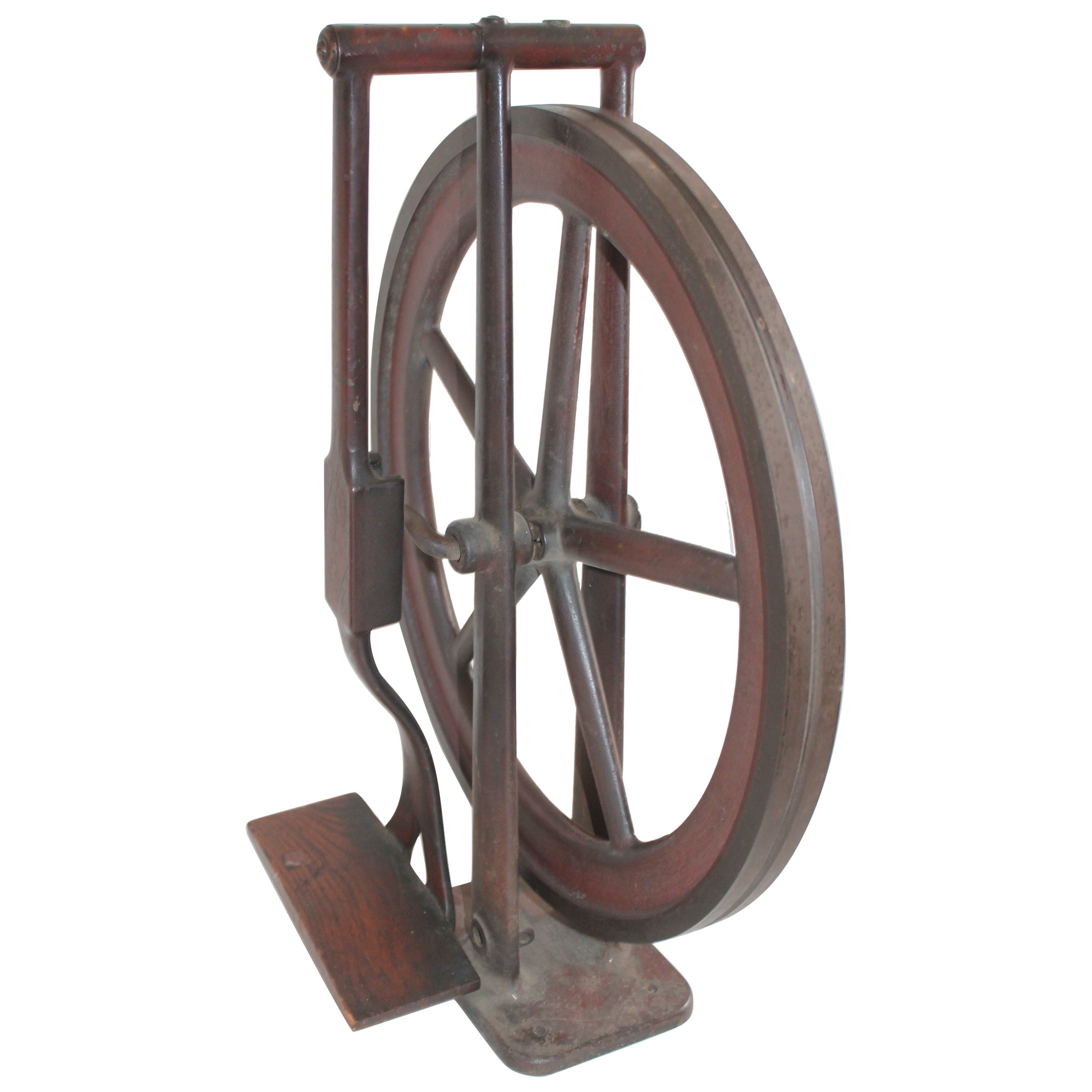 Rare 18th Century Spinning Wheel in Original Blue Paint at 1stDibs