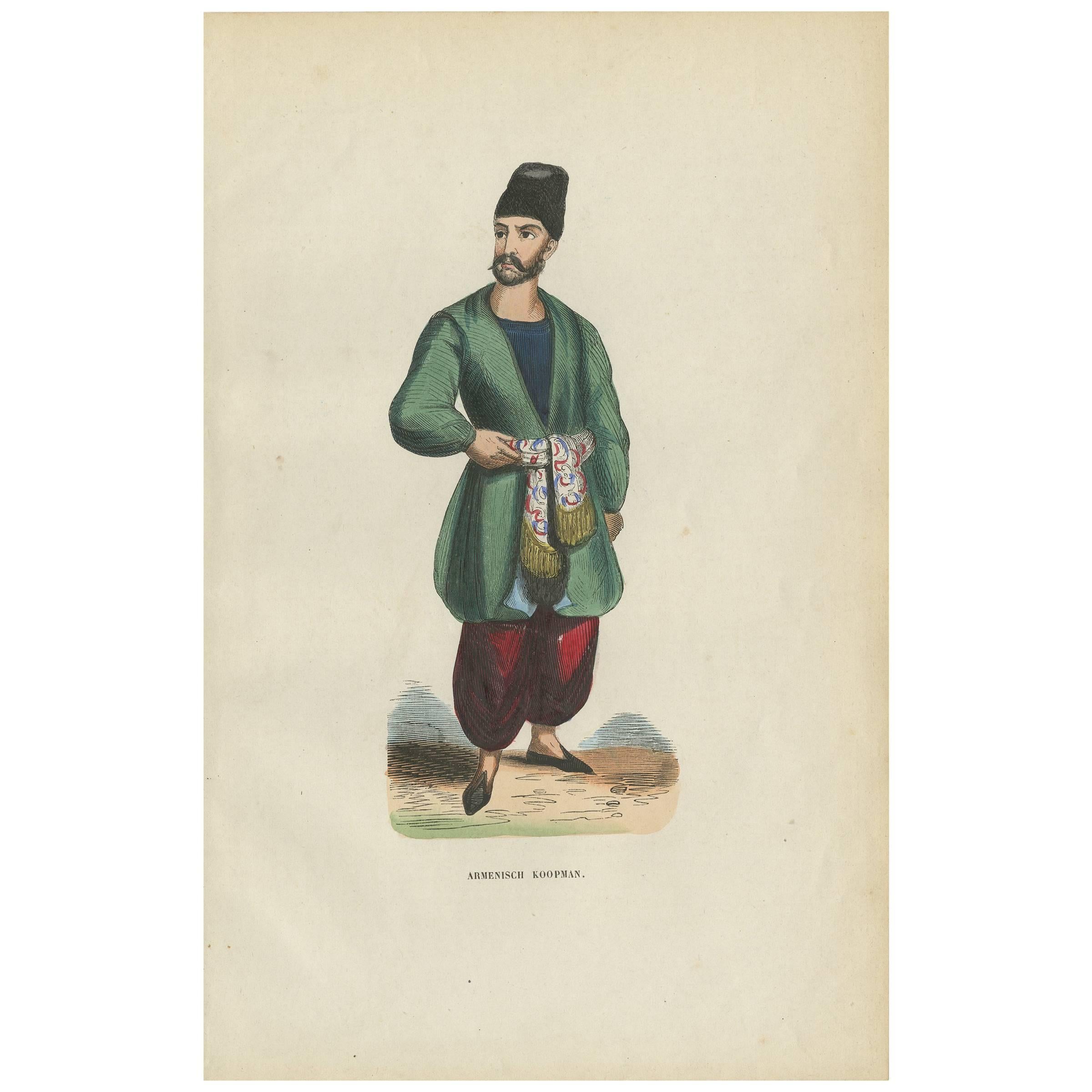 Antique Print of an Armenian Merchant 'Armenia' by H. Berghaus, 1855 at ...