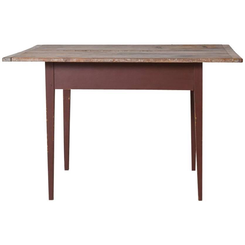 Rustic Farmhouse Rectangular Farm Table with Red Base with Natural ...