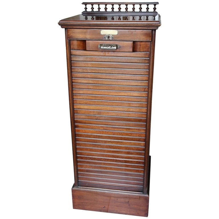 Mahogany File Cabinet with Shutter at 1stDibs