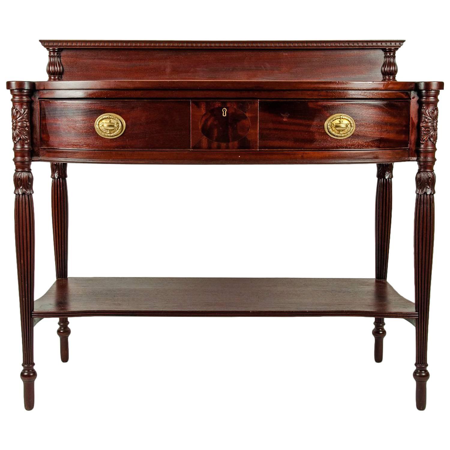 Antique Mahogany Wood Freestanding Wall or Console Table at 1stDibs