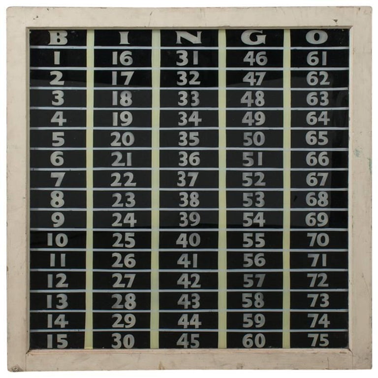 Vintage Bingo Wall Light Board For Sale at 1stDibs