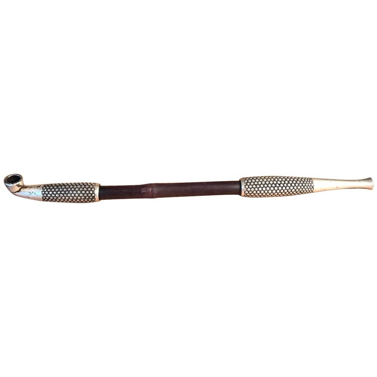 Japanese Fine Antique Silver Pipe Kiseru Rare find from Kyoto at 1stDibs