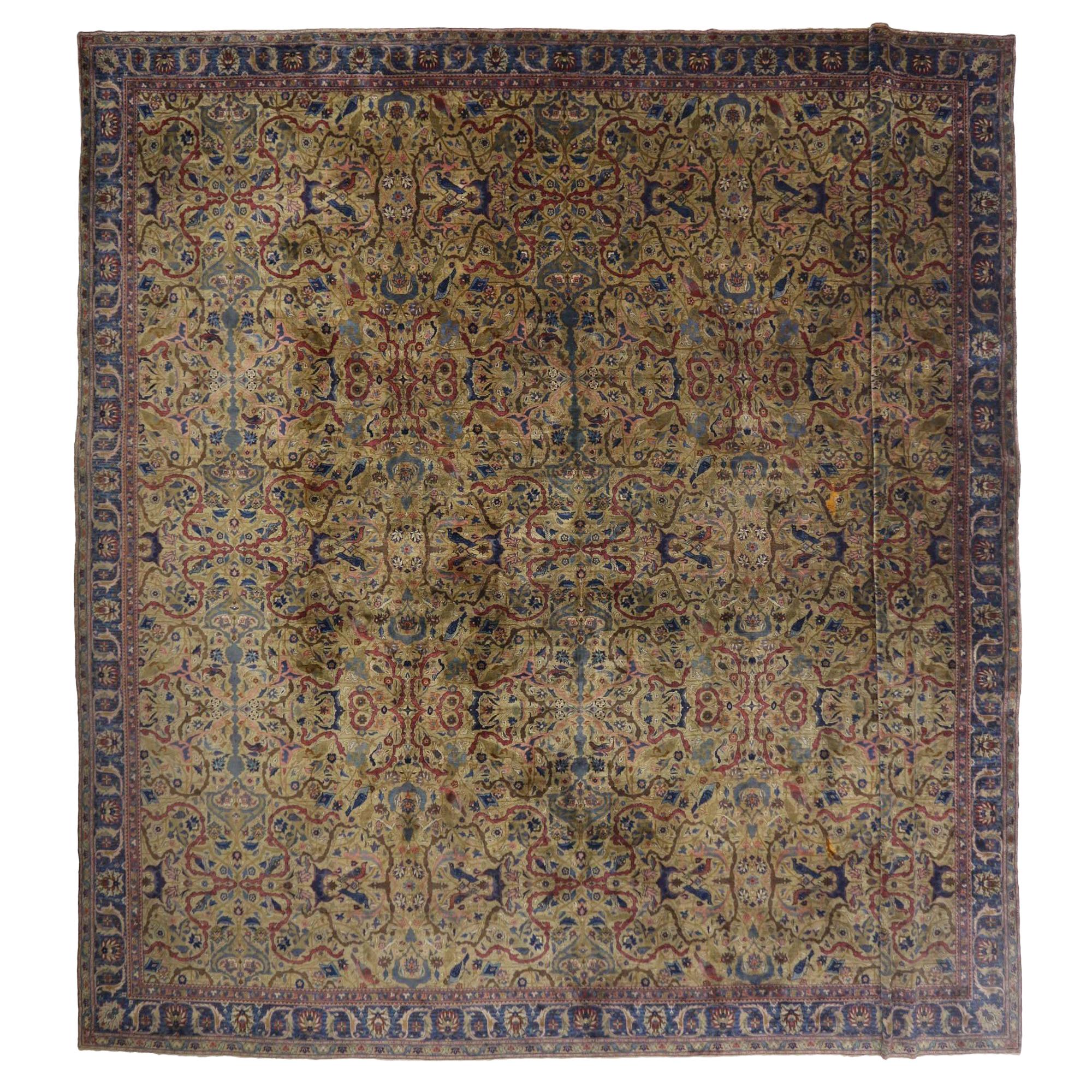 Antique Indian Agra Hotel Lobby Size Rug with Weeping Willow Tree of ...