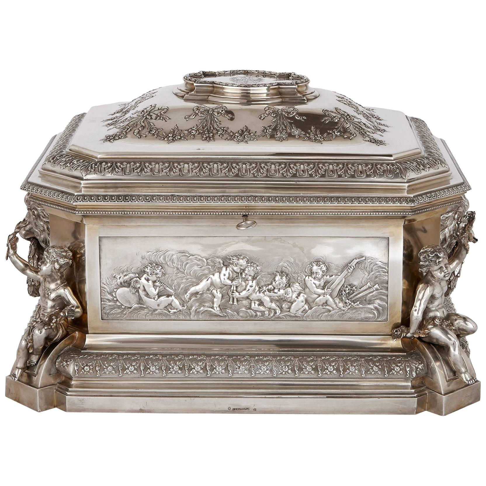 Anglo-Indian Art Deco Silver Presentation Casket For Sale at 1stDibs