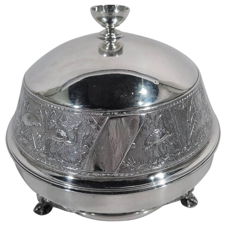 Antique Whiting Japonesque Sterling Silver Covered Butter Dish For Sale ...