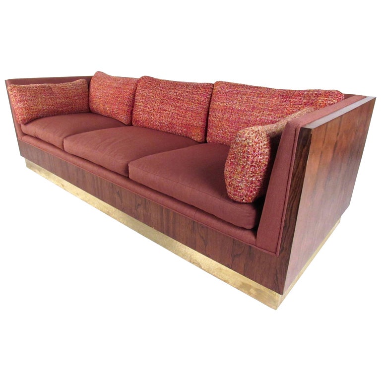 Milo Baughman Sofa with Rosewood Frame For Sale at 1stDibs