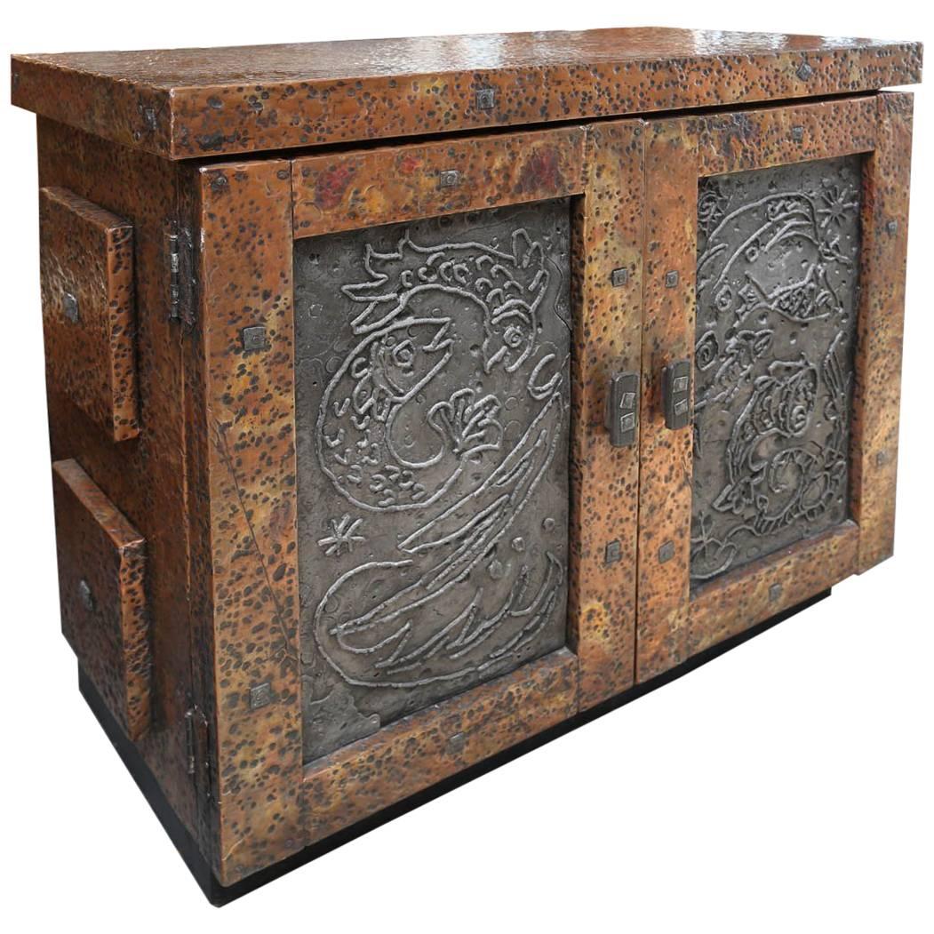 Arenson Studios Midcentury Side Cabinet For Sale at 1stDibs