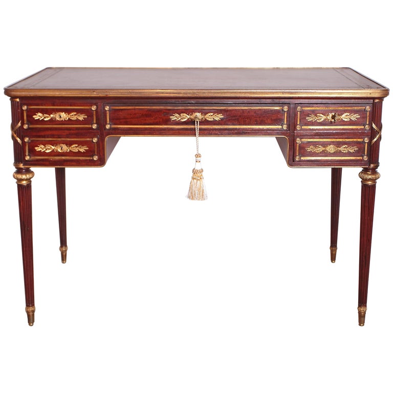 Fine French 19th Century Louis XVI Writing Desk Signed A Chevrie at 1stDibs