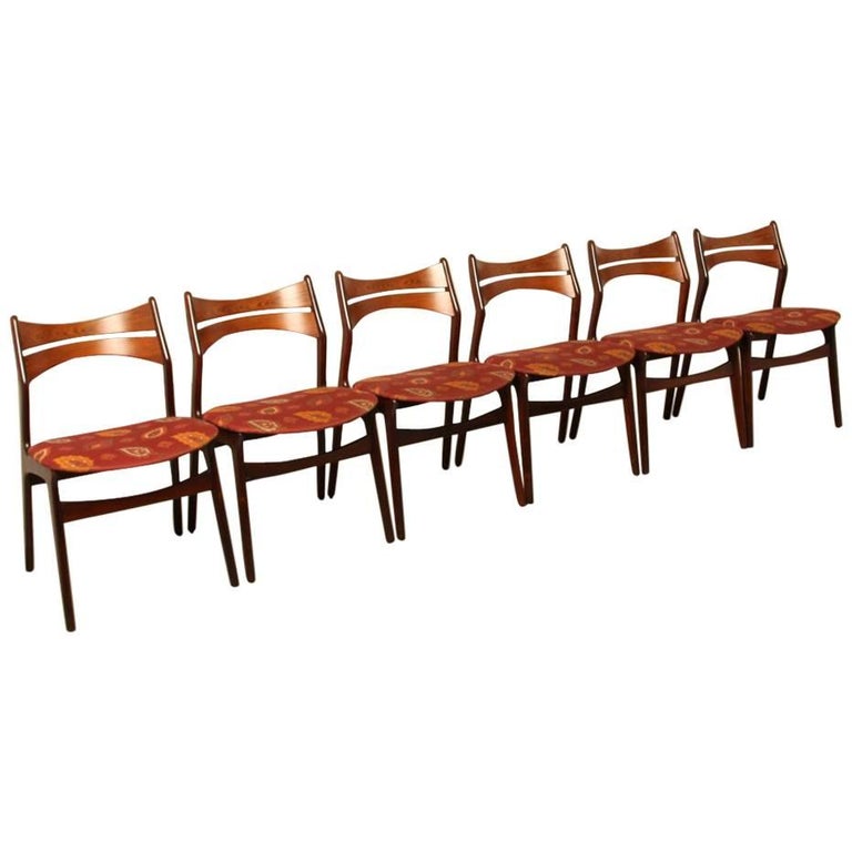 Erik Buck Model 310 Dining Room Chairs Set of Six For Sale at 1stDibs