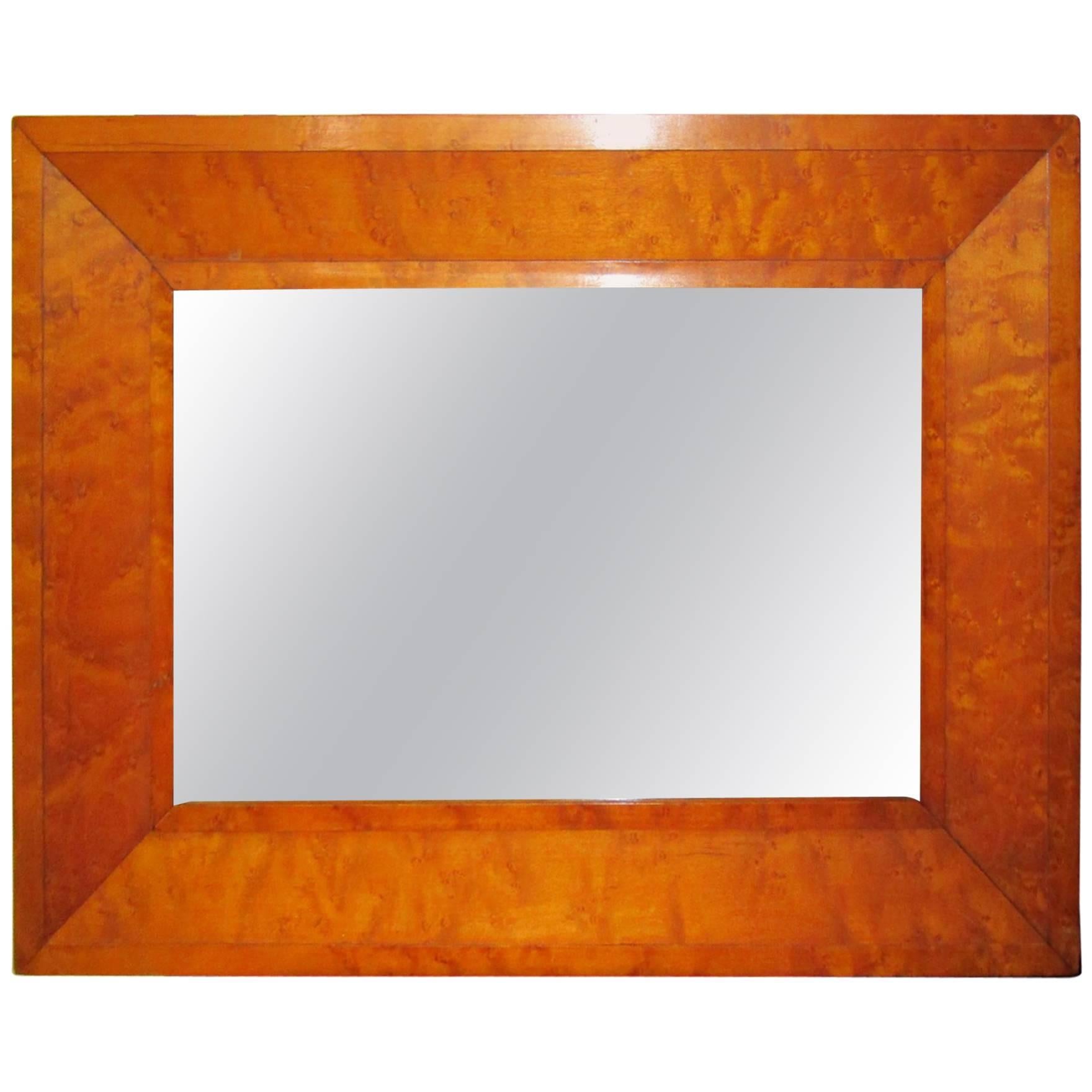 19th Century American Bird's-Eye Maple Framed Mirror at 1stDibs