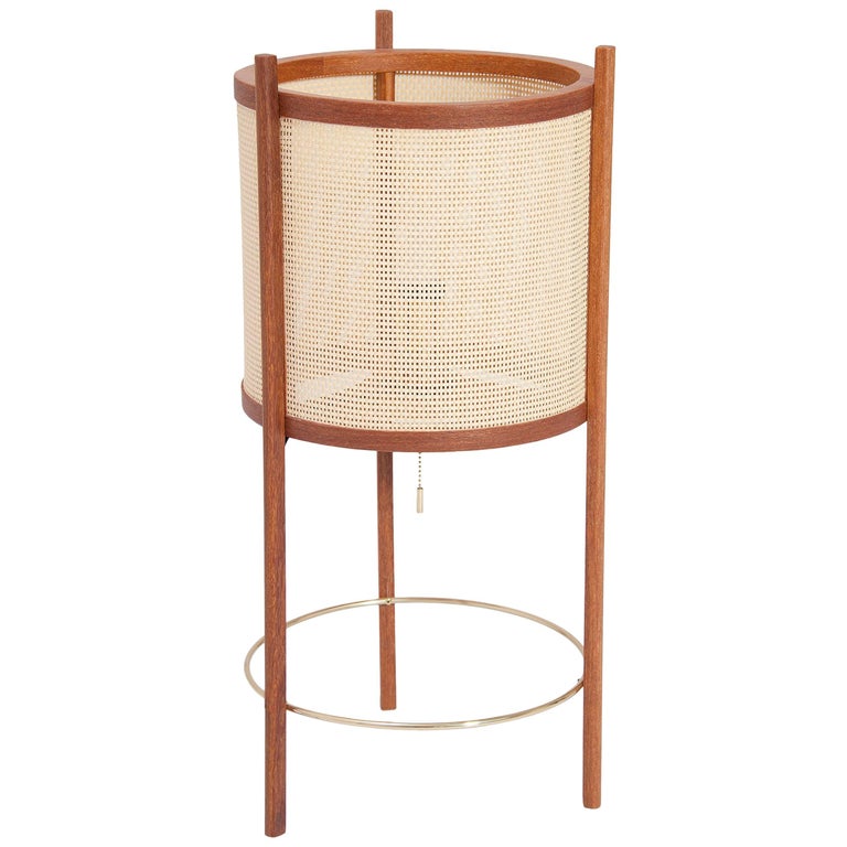 Delicat Brazilian Contemporary Wood and Straw Table Lamp by Lattoog For ...