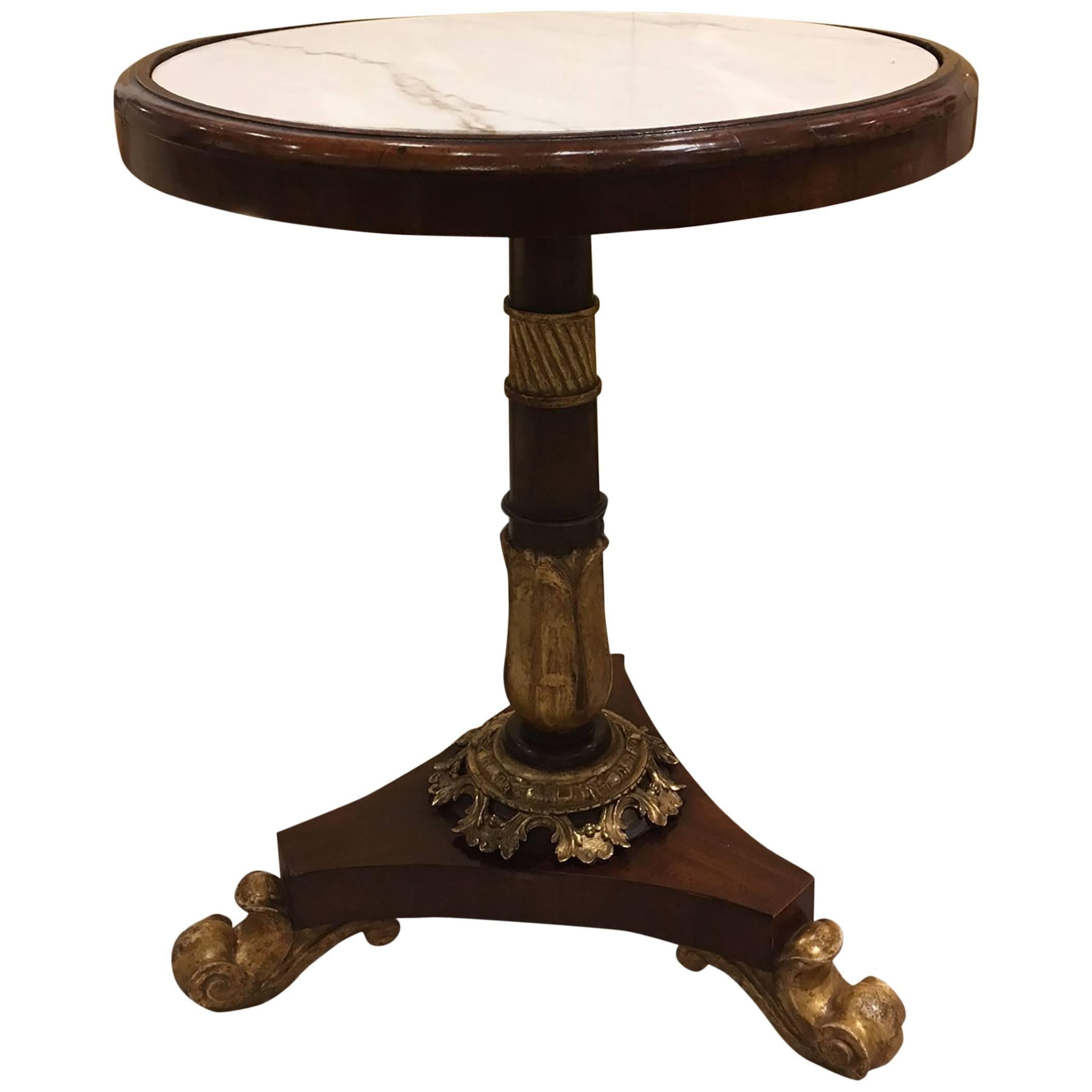 English Regency 1825 Mahogany and Giltwood Gueridon For Sale at 1stDibs