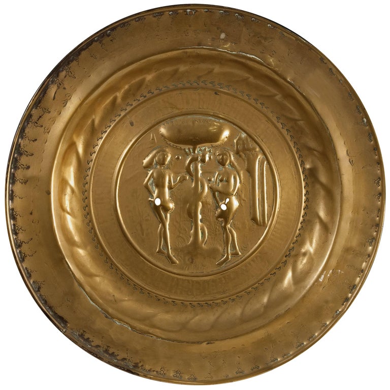 17th Century Brass Alms Plate For Sale at 1stdibs