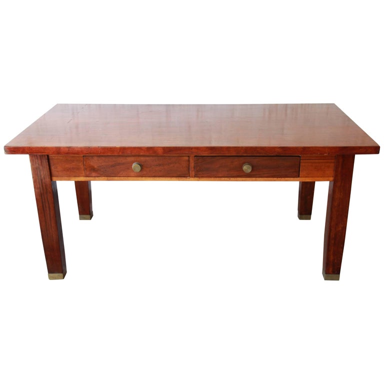 Antique Mahogany Library Table, circa 1900 at 1stDibs