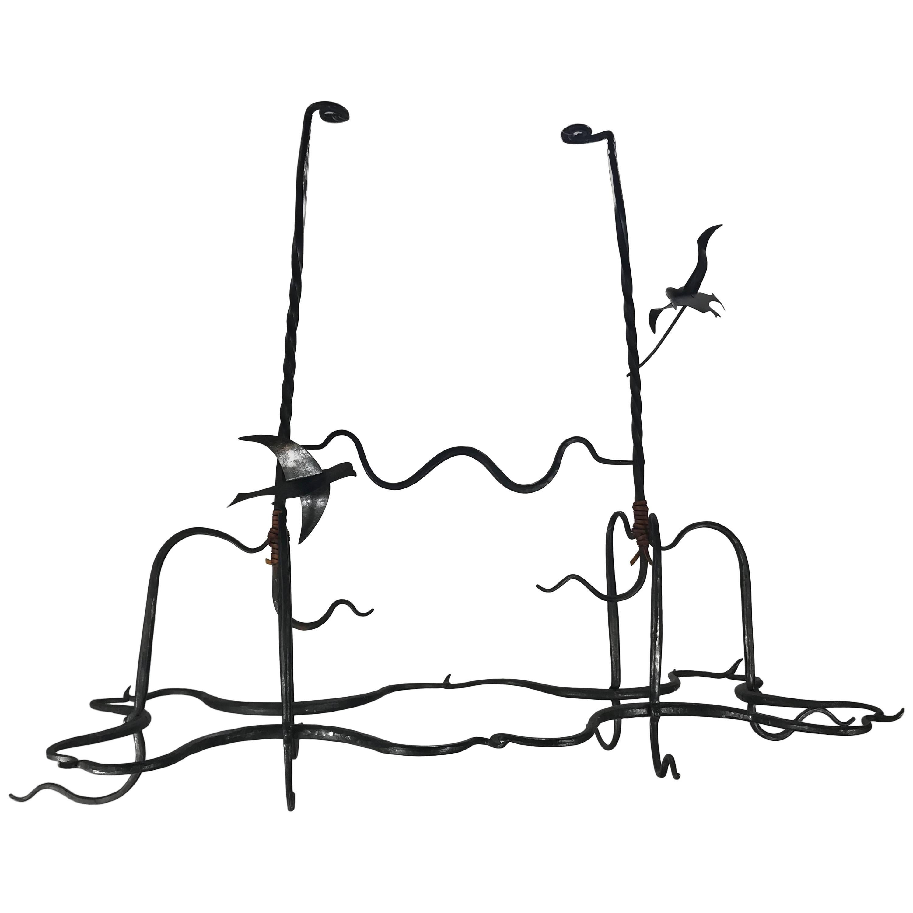 20th Century Wrought Iron Pot Rack - 5 For Sale on 1stDibs
